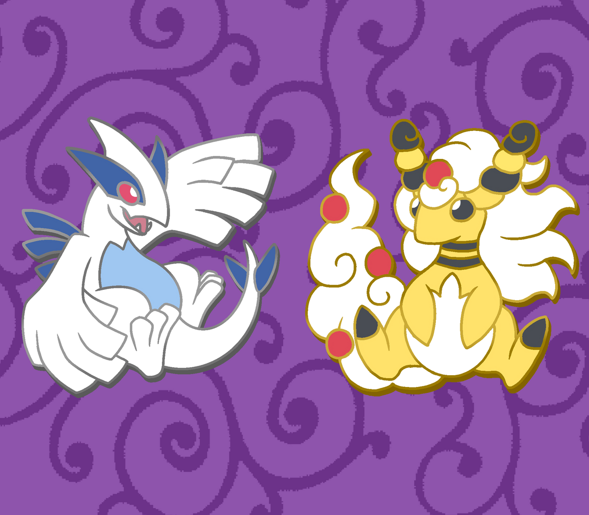 Powke Mons Silver and Gold Dragon Pins - Generation II – All the Dwagons